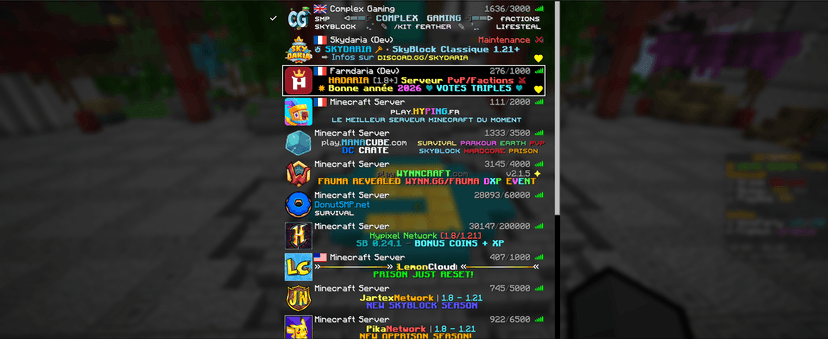 Les meilleurs Serveurs Minecraft français et gratuits de 2026 - Hadaria